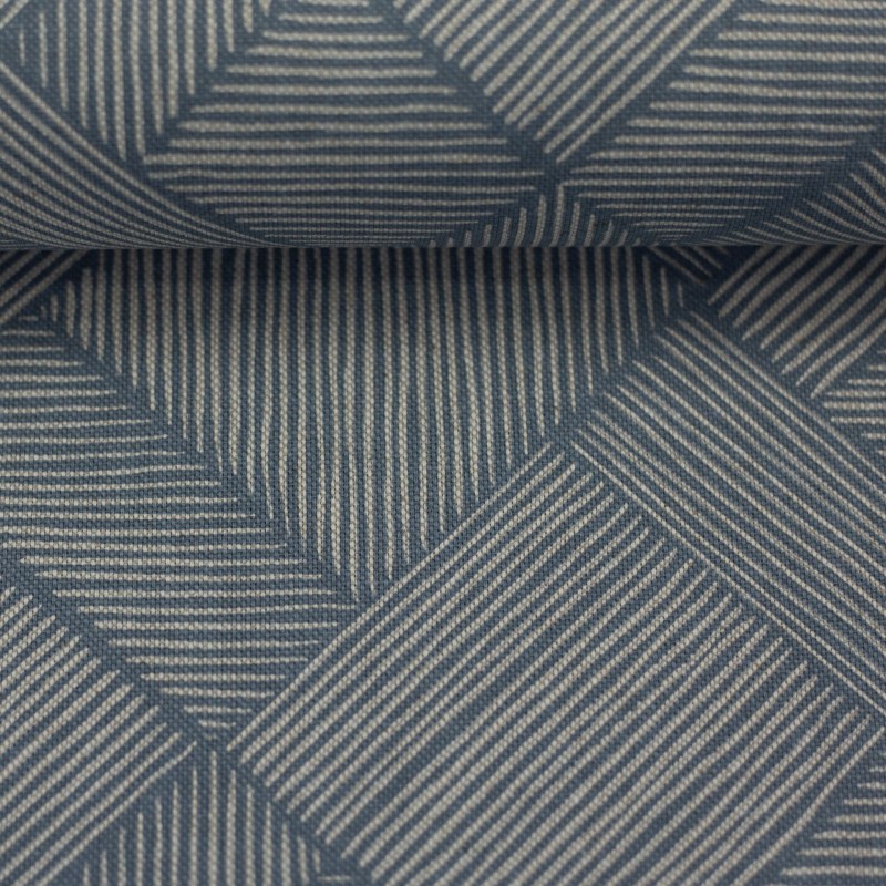 cotton fabric Graphic smoked blue